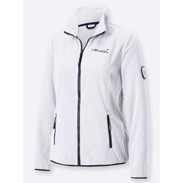 WITT Damen Fleecejacke mit Stickerei, ecru, Gr&ouml;&szlig;e 54