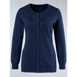 WITT Damen Strickjacke aus reiner Baumwolle, marine, Gr&ouml;&szlig;e 42