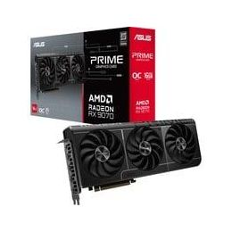 ASUS Radeon RX 9070 PRIME GAMING OC, Grafikkarte grau, RDNA4, GDDR6, 3x DisplayPort, 1x HDMI