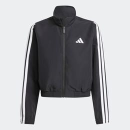 adidas Sportswear Sportjacke 'Essentials' M&auml;dchen Gr&ouml;&szlig;e 152 schwarz / wei&szlig;