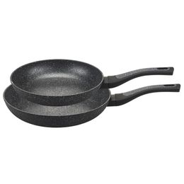 Pfannen-Set my home "DELA", schwarz, Pfannen, mit rauer Oberfläche für ein besonderes Barterlebnis.