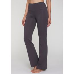 active by Lascana Jazzpants LASCANA ACTIVE, Damen, Gr. 44/46, N-Gr, grau (anthrazit), Single Jersey, Obermaterial: 95% Baumwolle, 5% Elasthan, unifarben, Basic, lang, Hosen, mit breitem Bündchen