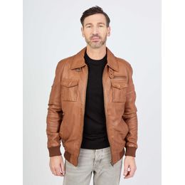 Blouson JCC "Karlstad", Herren, Gr. 4XL, braun (cognac), Obermaterial: 100% Leder Schaf; Lining: 100% Polyester, Jacken