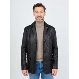 Lederjacke JCC "Armando", Herren, Gr. 48, schwarz, Obermaterial: 100% Leder; Futter: 100% Polyester, mit Knopf, Jacken