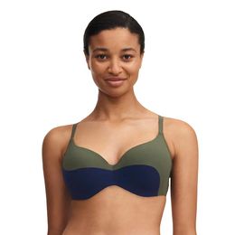 Chantelle Bikini-Oberteil in Dunkelblau/ Khaki - 68% | Größe 75F | Damen-bademode