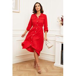 Le Monde du Lin Leinen-Kleid in Rot - 61% | Gr&ouml;&szlig;e 36/38 | Damen-kleider