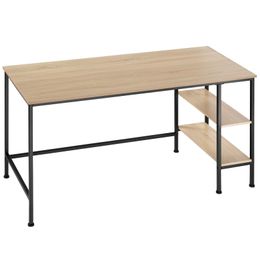 TecTake&reg; Schreibtisch, Industrial Style, Seitenregal mit 2 Ablagef&auml;chern rechts oder links, 140 x 60 x 76,5 cm