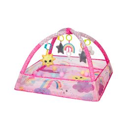 Kikkaboo Spielbogen, Krabbeldecke 2 in 1, Greiflinge, 18 Spielb&auml;lle, B&auml;llebad pink