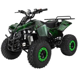 Actionbikes Motors Elektro-Kinderquad S-10, Pocket-Quad mit 1000 Watt, Federung, Scheiben-/Trommelbremsen, bis 20 km/h (lackiert Camouflage)