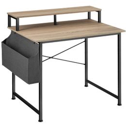 TecTake&reg; Schreibtisch, Industrial Style, mit Monitorst&auml;nder und Aufbewahrungstasche, 120 x 60 x 110 cm