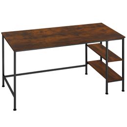 TecTake&reg; Schreibtisch, Industrial Style, Seitenregal mit 2 Ablagef&auml;chern rechts oder links, 140 x 60 x 76,5 cm