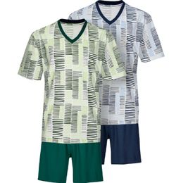 w&auml;schepur men Herren Shortys, ecru-dunkelblau + ecru-petrol, Gr&ouml;&szlig;e 52/54