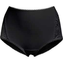 w&auml;schepur w&auml;schepur Damen Taillenslip mit breitem Spitzeneinsatz, schwarz, Gr&ouml;&szlig;e 40/42