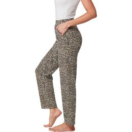 feel good Damen Hose, sand-camel-bedruckt, Gr&ouml;&szlig;e 36/38