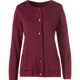 WITT Damen Strickjacke mit Schmuckkn&ouml;pfen, bordeaux, Gr&ouml;&szlig;e 52