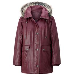 WITT Damen Jacke mit Pelz-Imitat-Besatz, burgund, Gr&ouml;&szlig;e 44