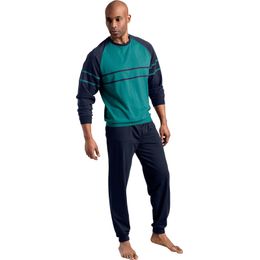 Le Jogger Herren Pyjama, gr&uuml;n, marine, Gr&ouml;&szlig;e 48/50
