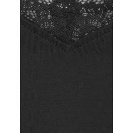 Lascana Damen Spitzentop, schwarz, Gr&ouml;&szlig;e 36/38