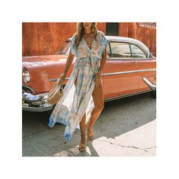 LA Angels Kleid in Beige/ Hellblau - 77% | Gr&ouml;&szlig;e M | Damen-kleider