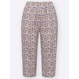 CR&Eacute;ATION L Damen Capri-Schlafanzug mit Bl&uuml;mchen-Muster mauve-bedruckt Gr&ouml;&szlig;e 36/38