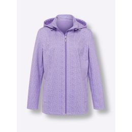 Damen Softshelljacke innen weich angeraut lavendel-flieder-bedruckt, Gr&ouml;&szlig;e 44