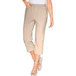 Damen Caprihose mit glitzernder Schmetterlings-Applikation beige, Gr&ouml;&szlig;e 44