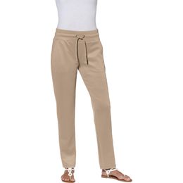 Damen Schlupfhose in Stretch-Qualit&auml;t beige, Gr&ouml;&szlig;e 19