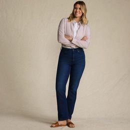 LANDS' END Rail Straight Fit Jeans High Waist, Damen,  Blau, by Lands' End