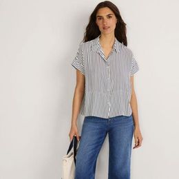 LANDS' END Kurzarm-Hemdbluse, Damen,  Blau, Viskose, by Lands' End