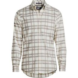 LANDS' END CLASSIC FIT. B&uuml;gelfreies Twillhemd, Herren,  Grau, Baumwolle, by Lands' End