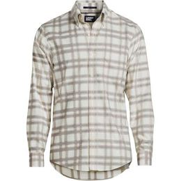 LANDS' END CLASSIC FIT. B&uuml;gelfreies Twillhemd, Herren,  Grau, Baumwolle, by Lands' End