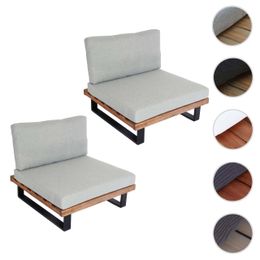 Mendler 2er-Set Lounge-Sessel HWC-H54, Garten-Sessel, Spun Poly Akazie Holz FSC-zertifiziert Alu ~ Varianten 2x98521+2x101469