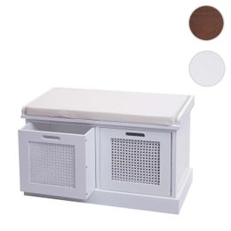 Mendler Sitzbank HWC-J49, Polsterbank Garderobenbank, Kissen Aufbewahrungsboxen Staufach 47x75x40cm ~ Varian 80900