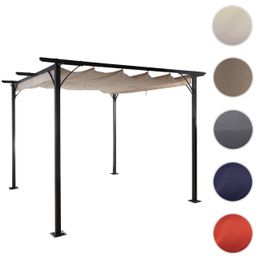 Mendler Pergola HWC-C42, Garten Pavillon, stabiles 6cm-Gestell + Schiebedach ~ Variantenangebot 45116