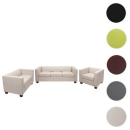Mendler 3-2-1 Sofagarnitur Couchgarnitur Loungesofa Lille, Kunstleder ~ Variantenangebot 21964