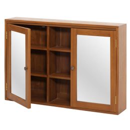 Mendler Teak-Spiegelschrank HWC-M85, Badspiegelschrank, hochwertiges B-Grade-Teak (Kernholz, 20-30 Jahre), 7 106751