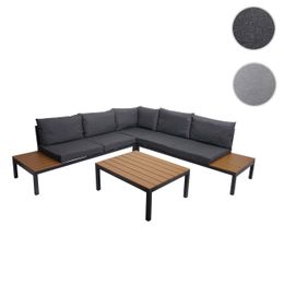 Mendler Garten Garnitur HWC-H54b, Garnitur Sitzgruppe Garten-/Lounge-Set Sofa, Olefin Holzoptik Alu ~ Varian 82137