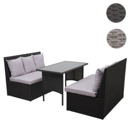 Mendler Poly-Rattan Garnitur HWC-G16, Garten-/Lounge-Set Sitzgruppe, Gastronomie 2x2er Sofa Tisch ~ Variante 70862