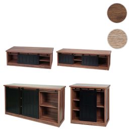 Mendler Wohnzimmerset aus TV-Rack, Sideboard, Kommode und Couchtisch HWC-K75, Schiebet&uuml;r Stauf&auml;cher, Industr 103755
