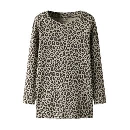 name it Shirt 'NMFLeoana' M&auml;dchen Gr&ouml;&szlig;e 98 ecru / dunkelbeige / dunkelbraun