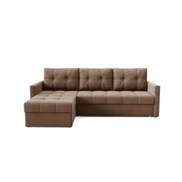 Ecksofa Olivia braun Ma&szlig;e (cm): B: 230 H: 86 Sofas > Sofas nach Material > Stoffsofas &raquo; Sofa DE