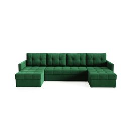 Wohnlandschaft Olivia gr&uuml;n Ma&szlig;e (cm): B: 301 H: 86 Sofas > Sofas nach Material > Stoffsofas &raquo; Sofa DE