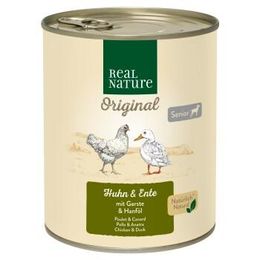 REAL NATURE Nassfutter Hund, Senior, Huhn und Ente 12x800 g