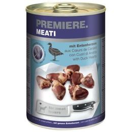 Premiere Meati Nassfutter Hund, Adult, Entenherzen 24x400 g
