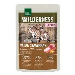 REAL NATURE WILDERNESS Nassfutter Katze, Kitten Wide Savannah, Lamm und Wildschwein 12x85 g
