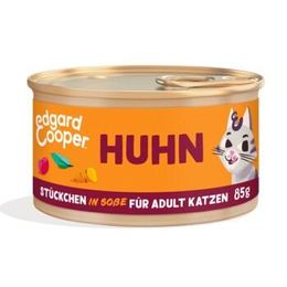 Edgard & Cooper Nassfutter Katze Adult St&uuml;ckchen in So&szlig;e Huhn 18x85 g