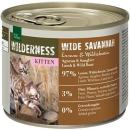 REAL NATURE WILDERNESS Nassfutter Katze, Kitten Wide Savannah, Lamm und Wildschwein 24x200 g