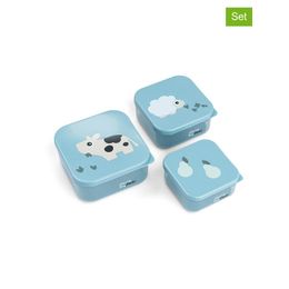 Done by Deer 3er-Set: Lunchboxen "Tiny farm" in Hellblau - 11% | Aufbewahren-servieren