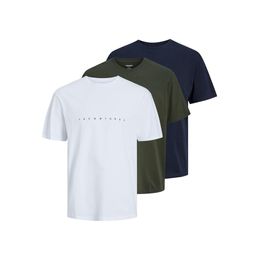 Jack & Jones JACK & JONES T-Shirt 'JJESTAR' Herren Gr&ouml;&szlig;e M navy / tanne / schwarz / wei&szlig;