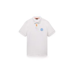 Napapijri Poloshirt 'E-Clanis' Herren Gr&ouml;&szlig;e XXL azur / orange / wei&szlig;